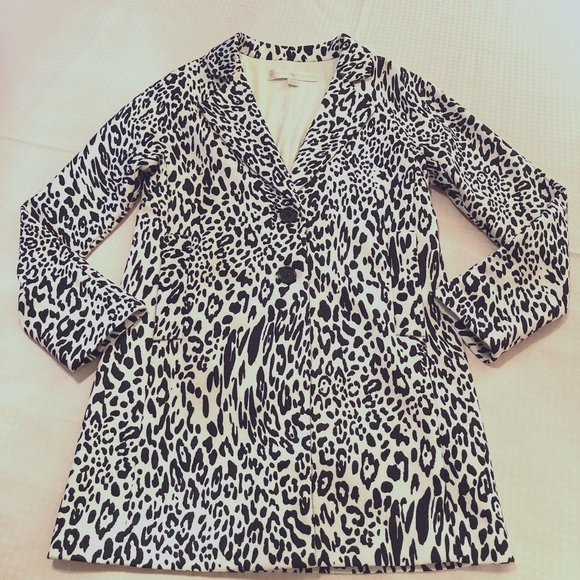 Boston Proper | Jackets & Coats | Boston Proper Animal Print Coat Fully ...
